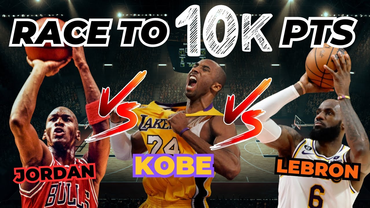 MJ vs. Lebron vs. Kobe (Race To 10K Points) - YouTube