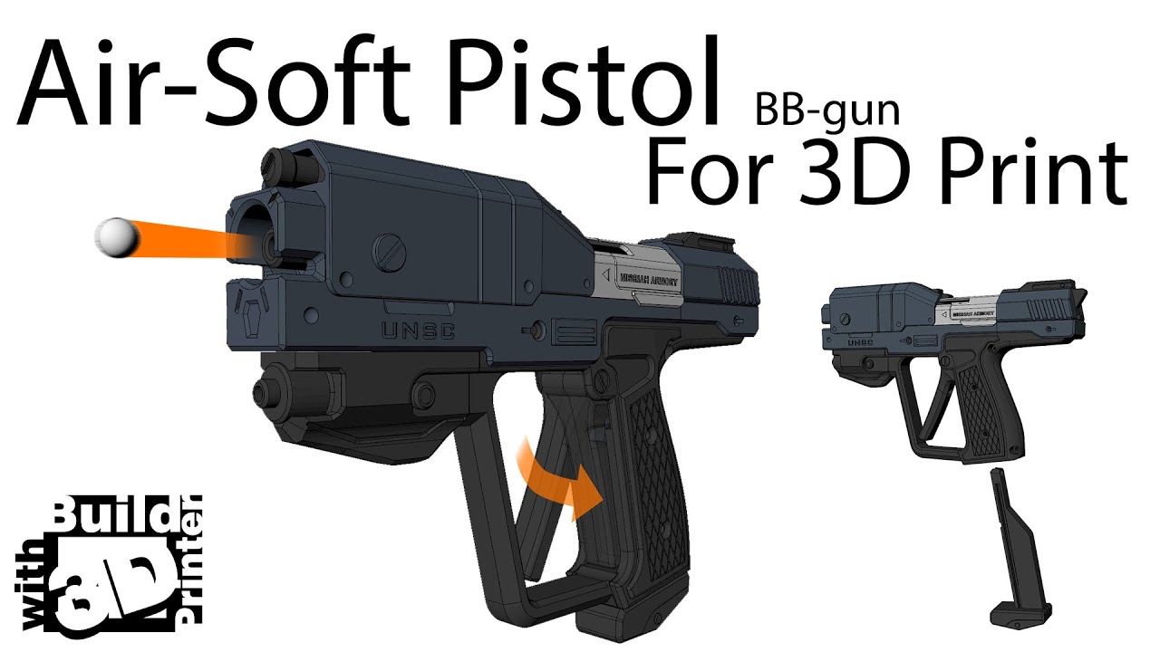 Air-Soft Pistol (BB-air gun) for 3D-Print (Assembly Instructions) - YouTube