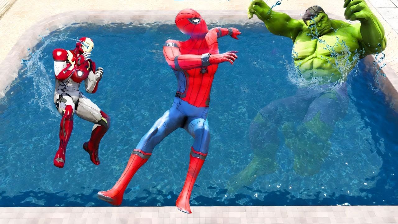 GTA 5 Superhero Jumping Into Pool (Superhero Jumps & Ragdolls) #6 - YouTube