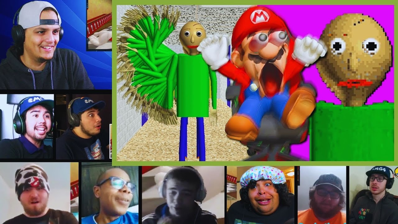 Mario Plays Baldi's Basics Reactions Squad - YouTube