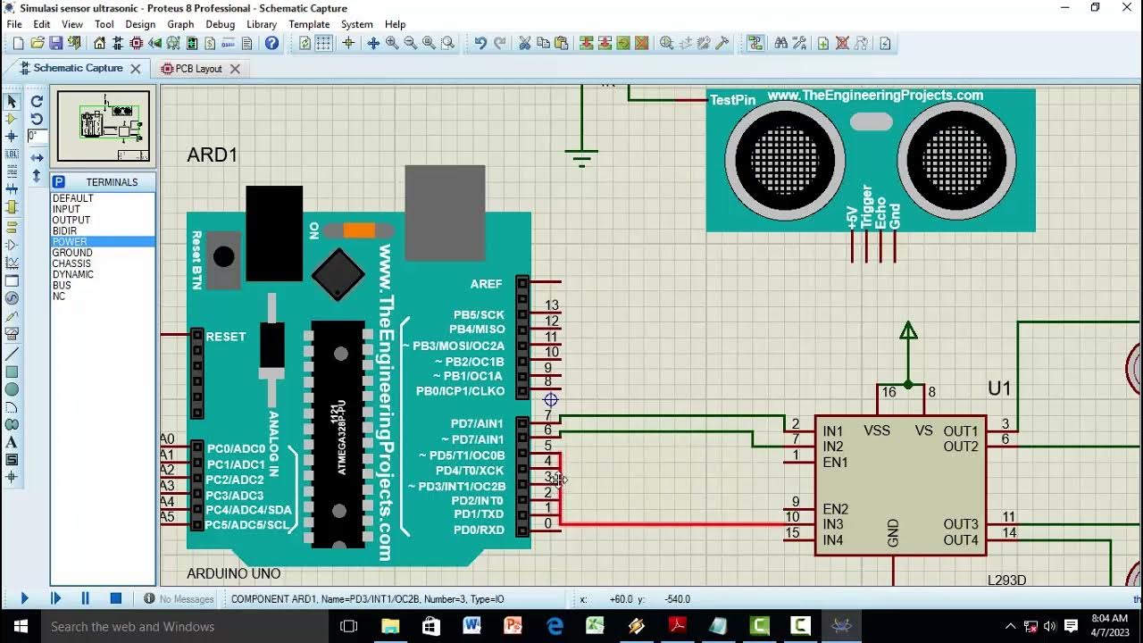 simulasi sensor ultrasonik dengan motor DC berbasis arduino uno - YouTube