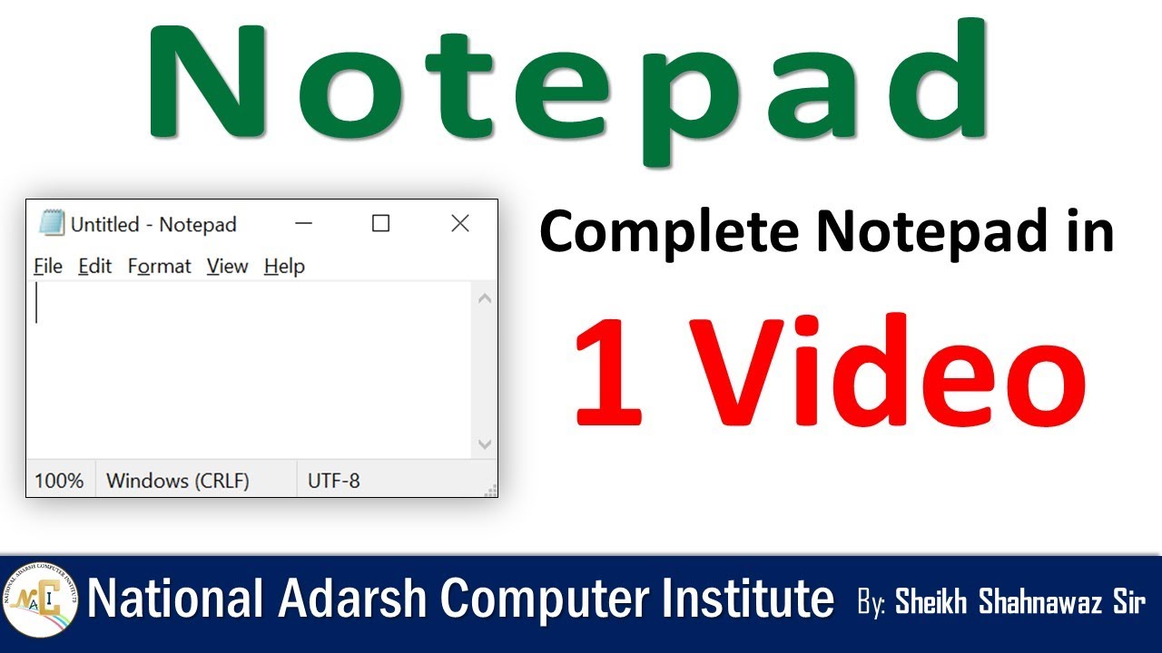 Complete information of Notepad - YouTube