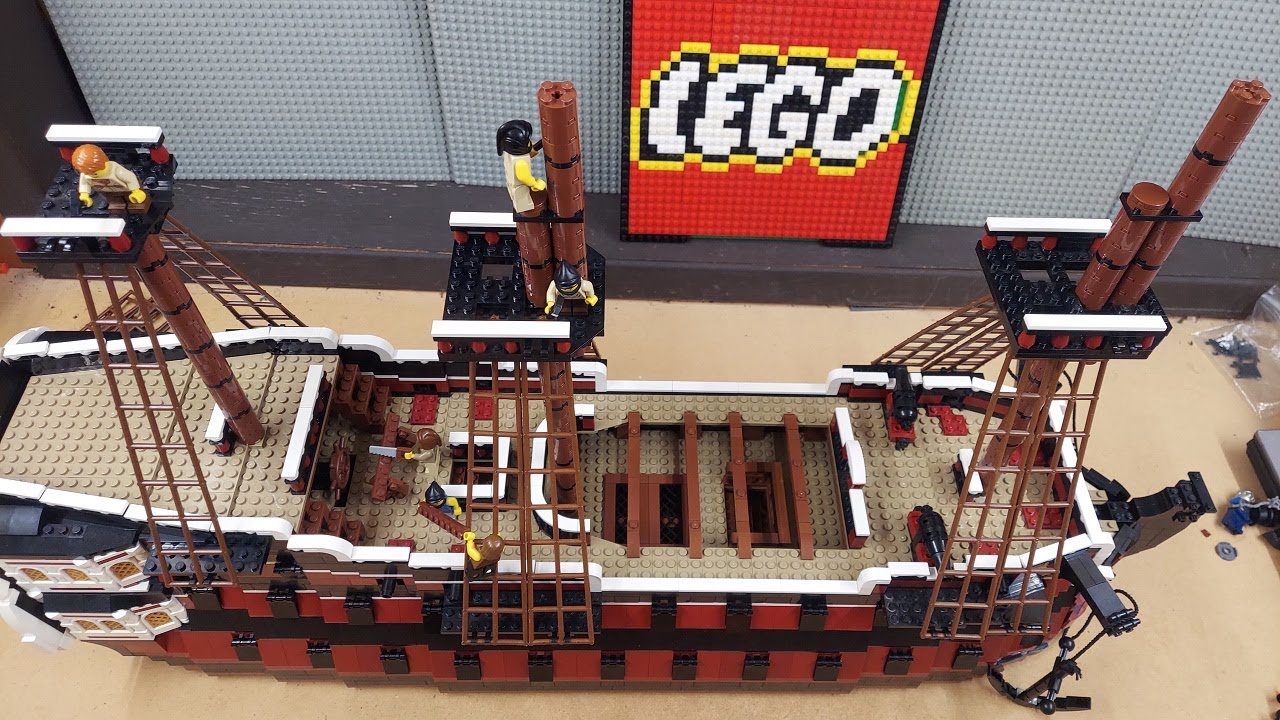 Red Imperial Guard - 64 gun Ship of the Line - Build Day 14 - YouTube