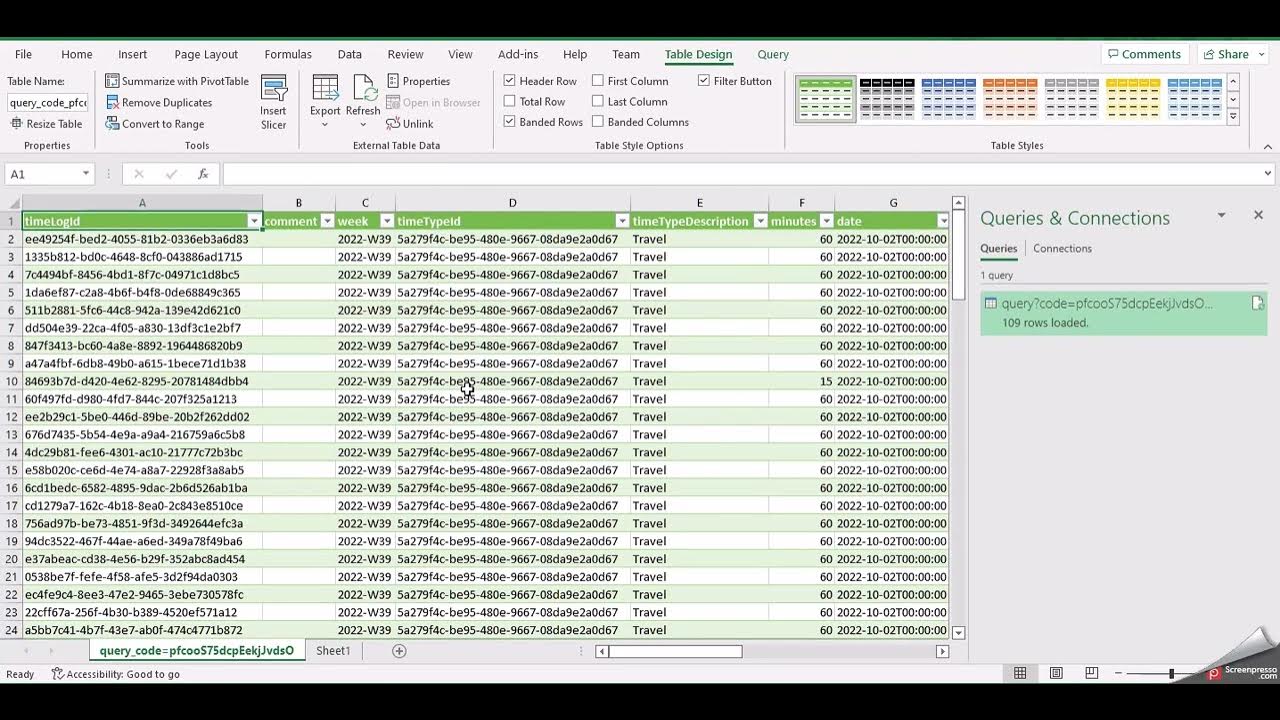 Using Time Log REST API with Excel Power Query - YouTube