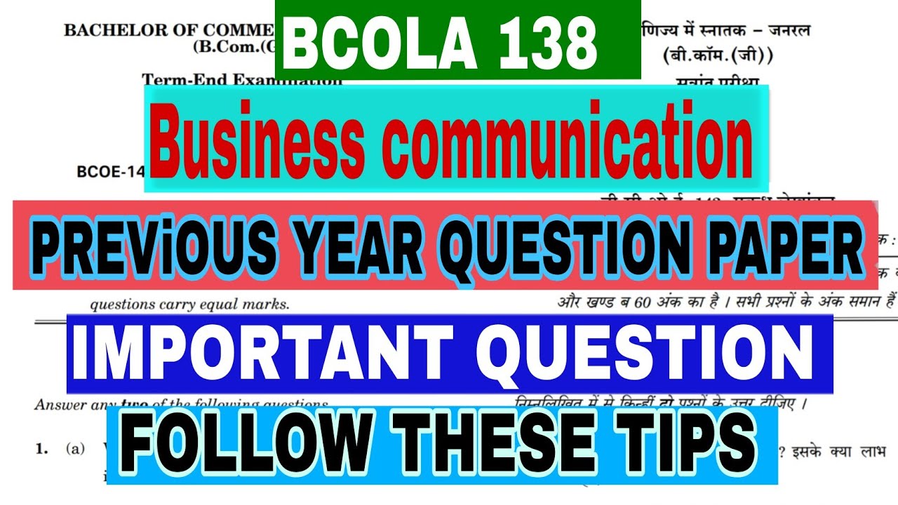 BCOLA-138 JULY 2022 QUESTION PAPER SOLUTION AND ANSWER DISCUSSION ...