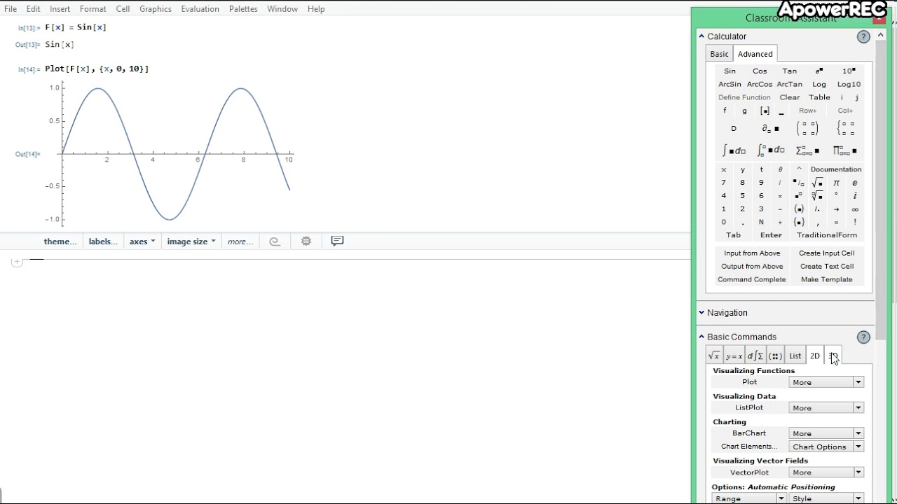 mathematica.2D and 3D Graph of Sin(x) - YouTube