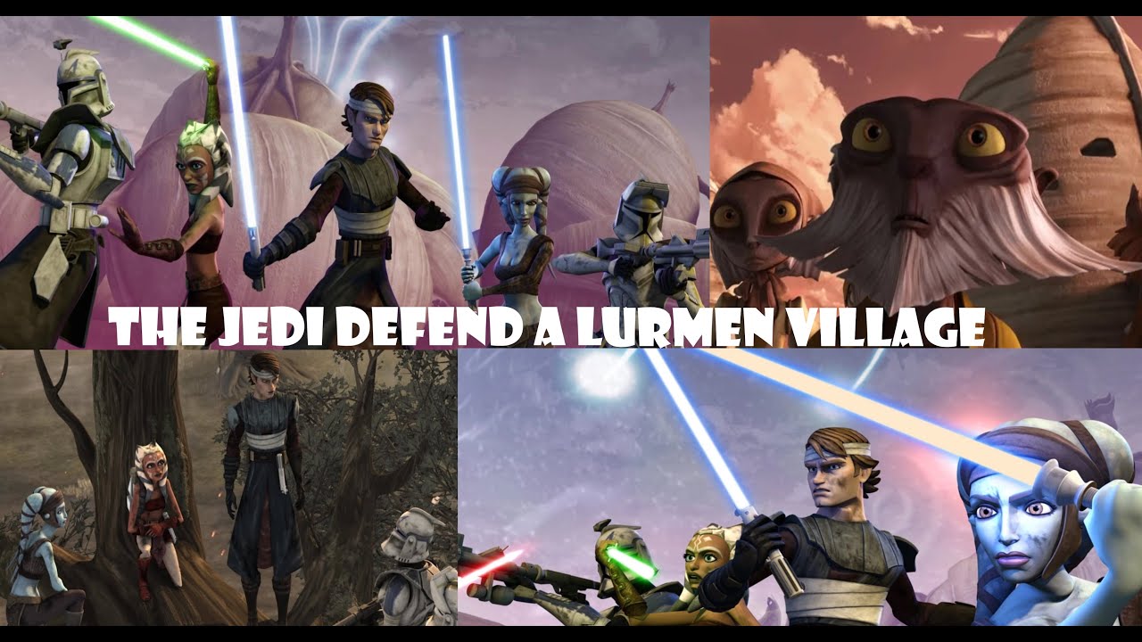 THE JEDI DEFEND THE LURMEN VILLAGE - Star Wars: The Clone Wars Season 1 ...
