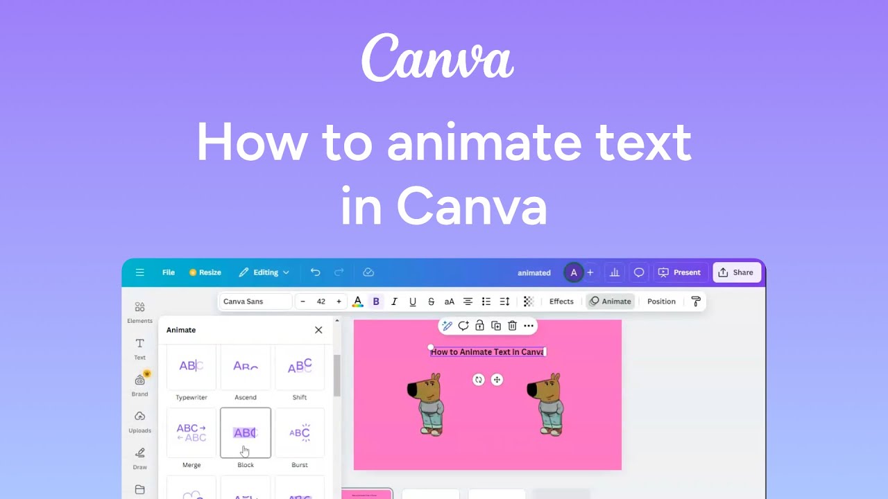 How to animate text in Canva - YouTube
