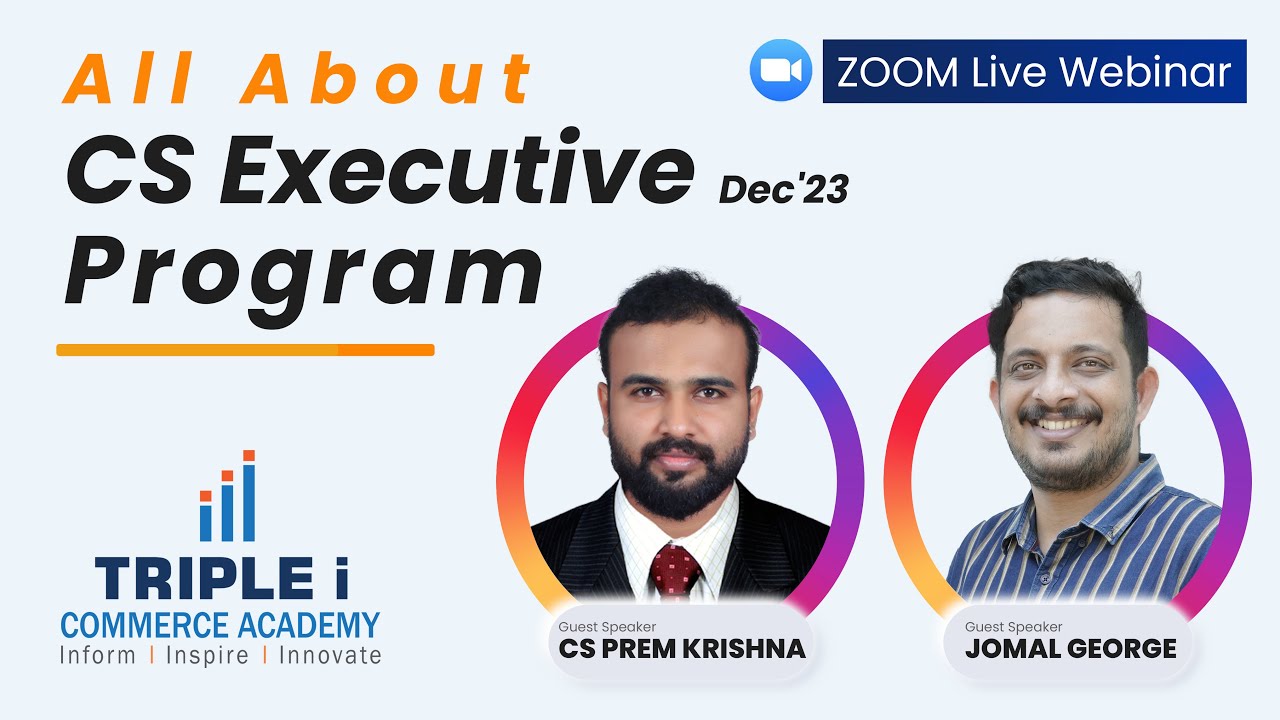 All about CS Executive Program | Zoom Webinar | Triple i - YouTube