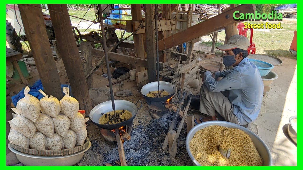 Khmer traditional food - How to make Ambok 2020 - Dried sticky rice ...
