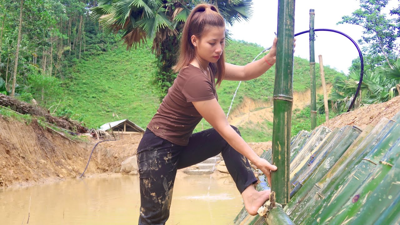 #99: Build a farm, how to use bamboo to build, embankment of ponds ...