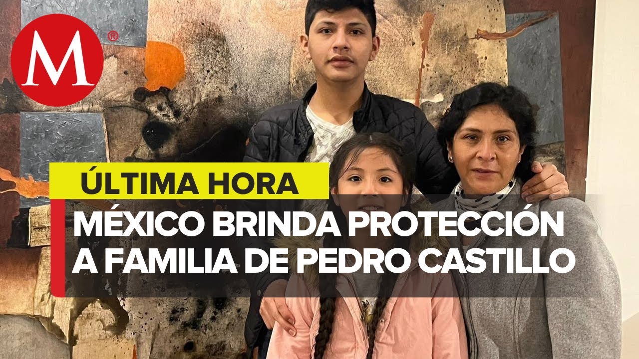 Familia de Pedro Castillo llega a CdMx tras asilo político - YouTube