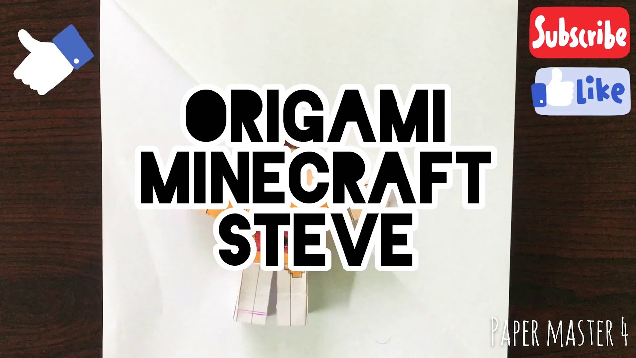 How to make origami Steve Minecraft DD & C - YouTube