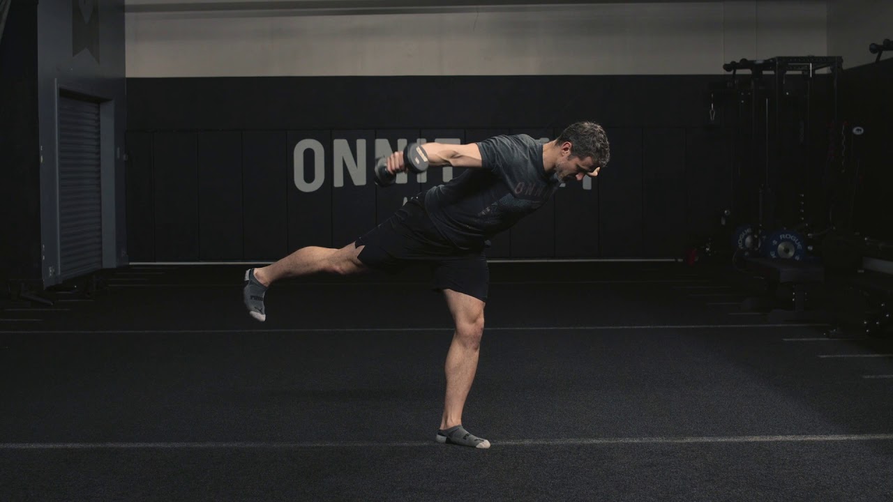 Dumbbell Single-Leg, Single-Arm, Rear-Delt Fly - YouTube