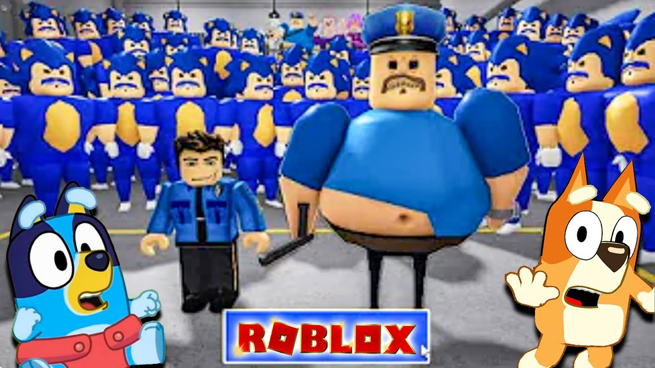 BABY BLUEY vs SONIC BARRY CLONES PRISON RUN! #roblox #obby - YouTube