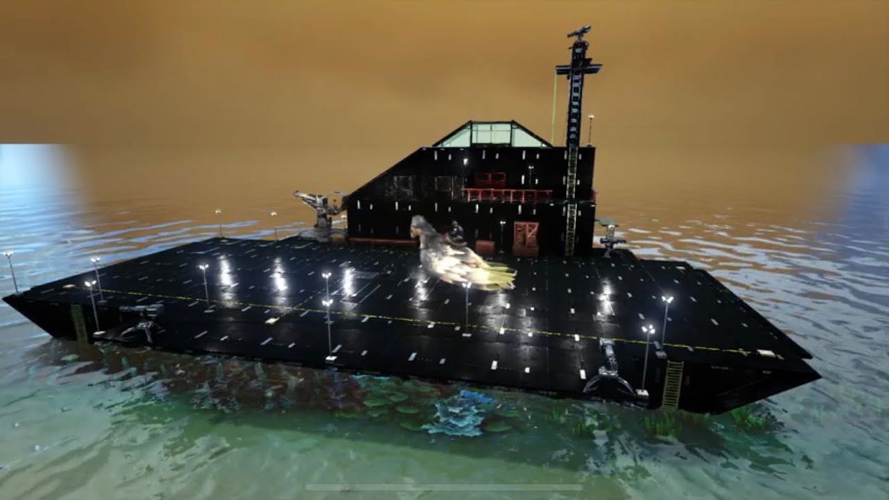 PS4 Ark Builds Motorboat (Aircraft Carrier) - YouTube