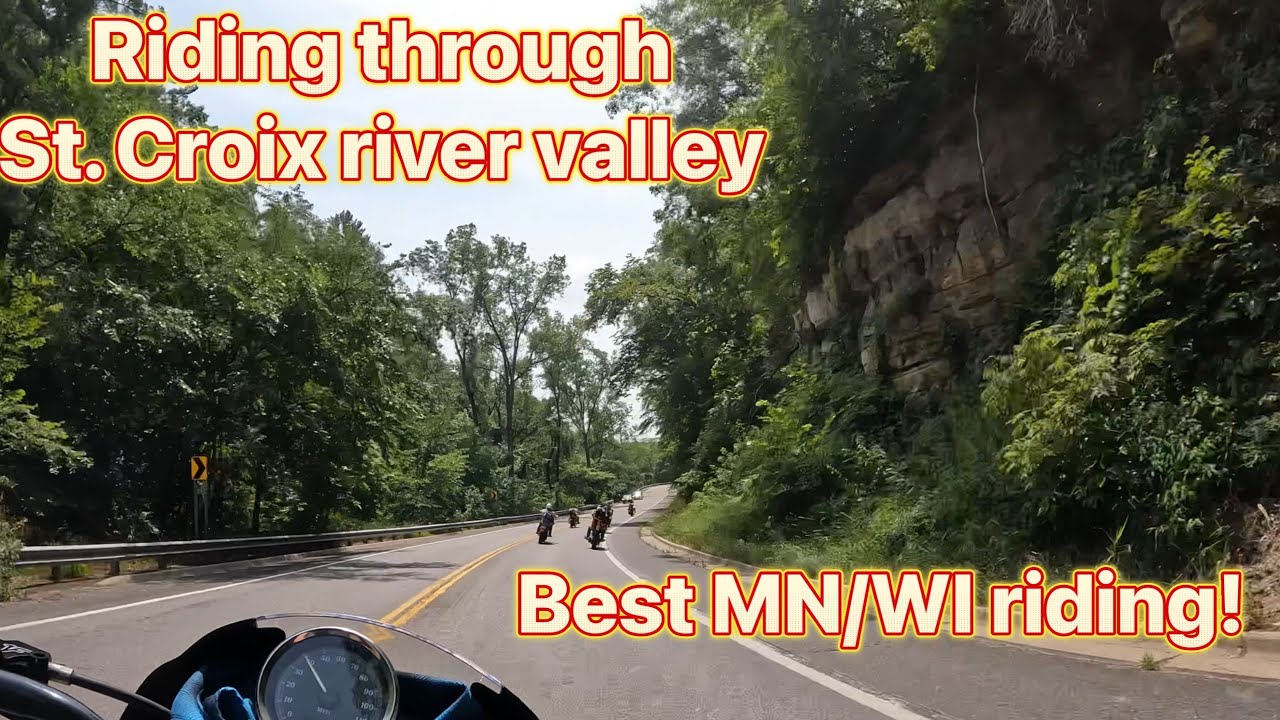 Riding motorcycles through beautiful river valley - YouTube
