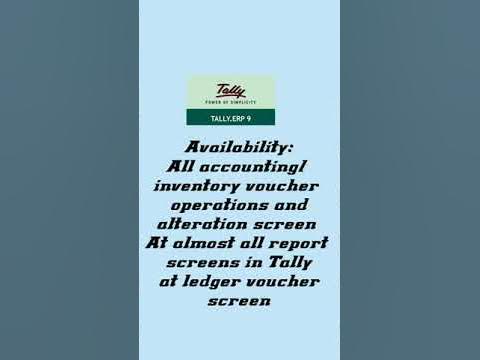 Special function keys combination in tally ( part - 8) || Tally erp9 ...