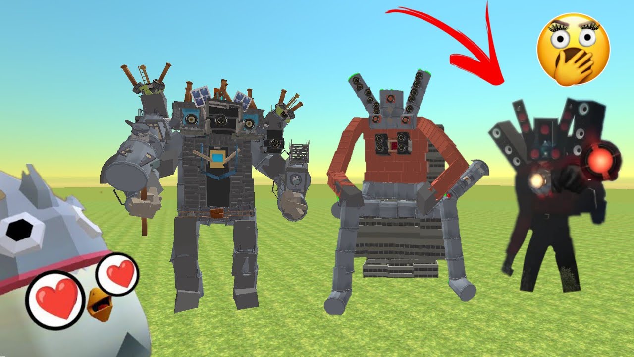 Statue of Titan cameraman and Titan speakerman in chicken gun 😱 - YouTube