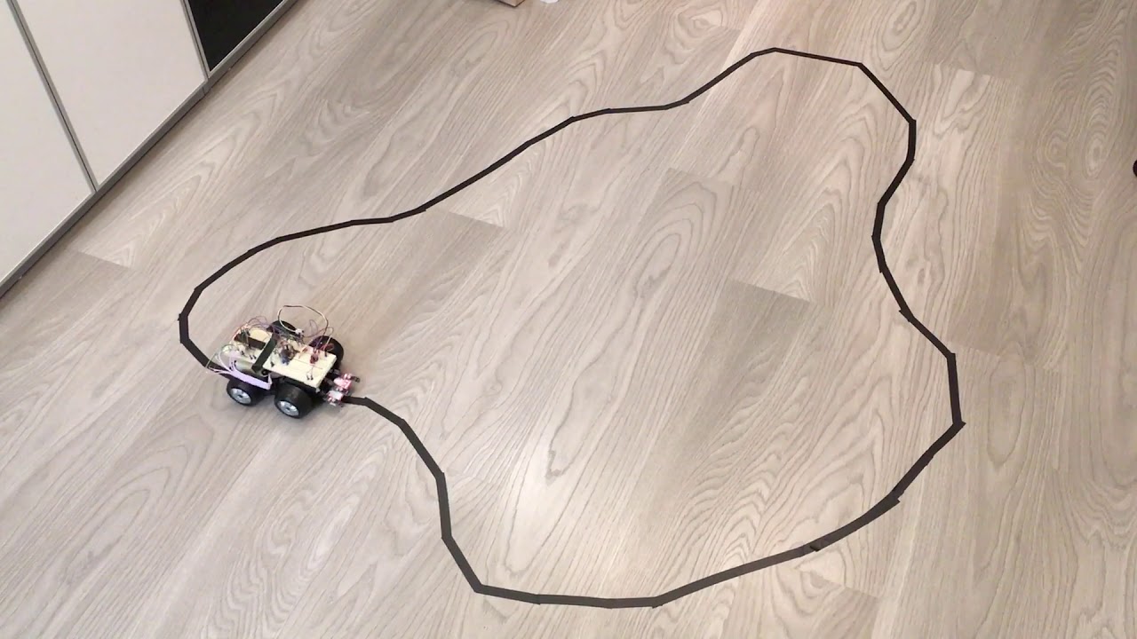 Following line robot prototype - YouTube