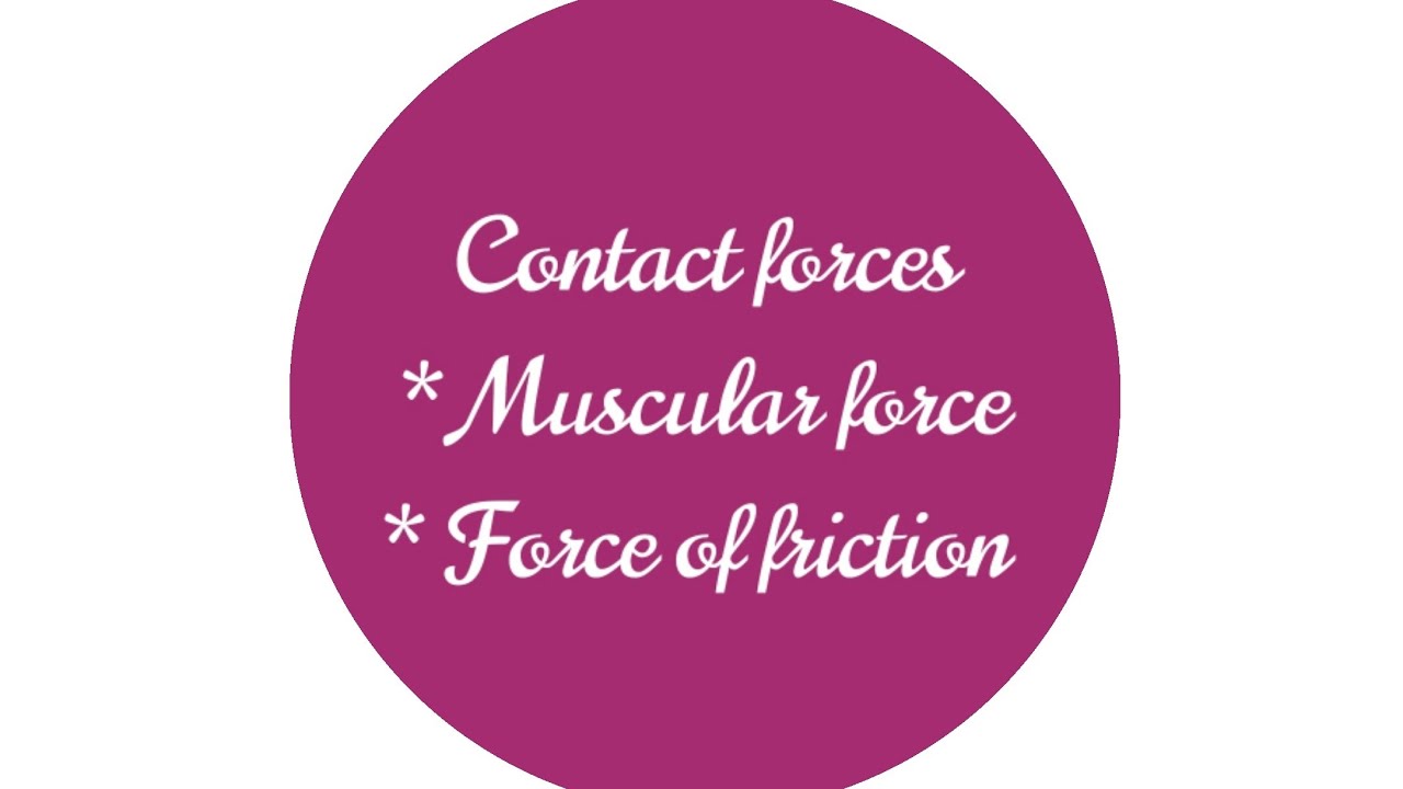 Contact force//Muscular force //Frictional force//Force and Pressure ...