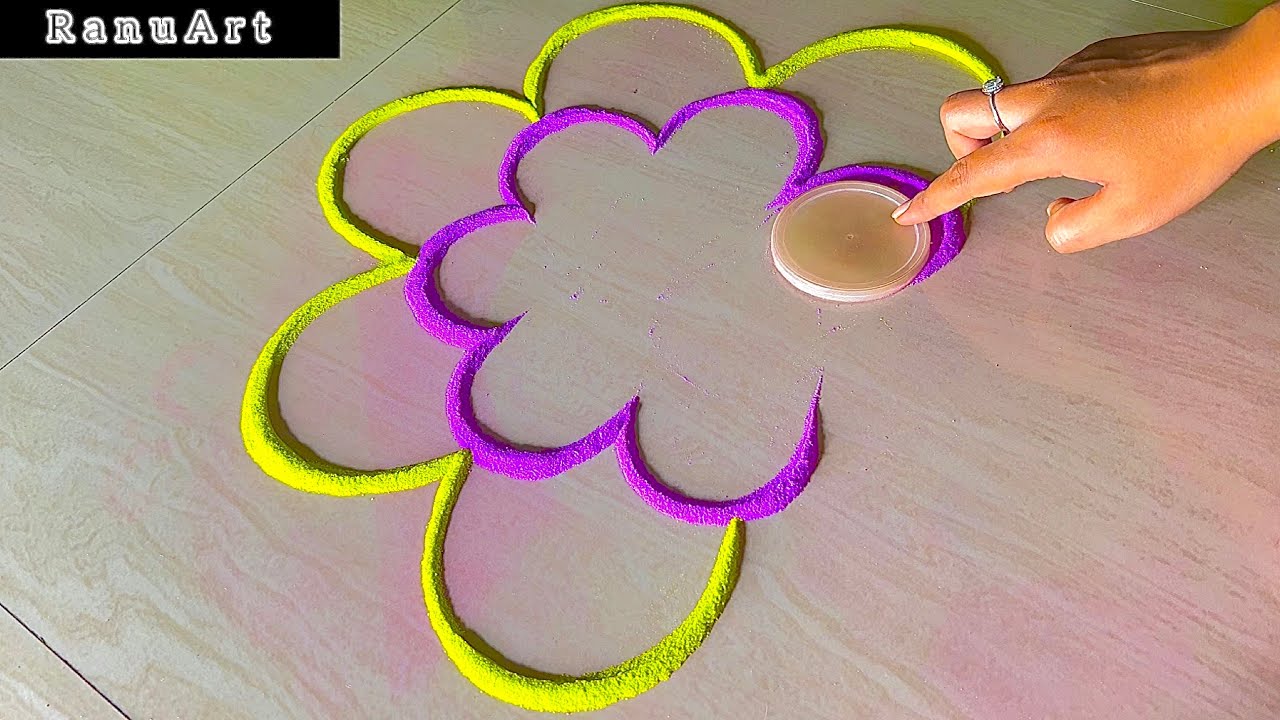 Gautam Buddha Simple Rangoli|Diwali Rangoli Designs|Navratri Rangoli ...