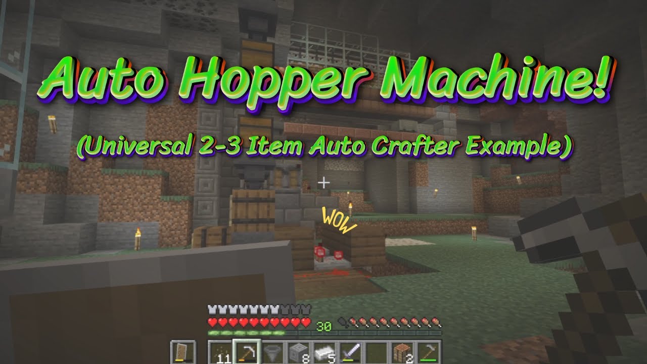 Auto Hopper Machine (2-3 Item Crafter Example) | Minecraft Builds - YouTube