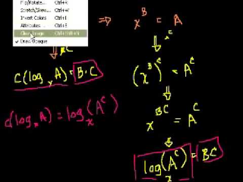 Proof a log b = logb^a, log a log b = logab Logarithms Algebra II Khan ...