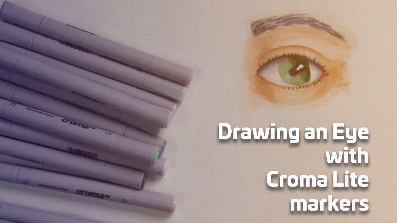 Drawing an Eye with Croma Lite markers - YouTube