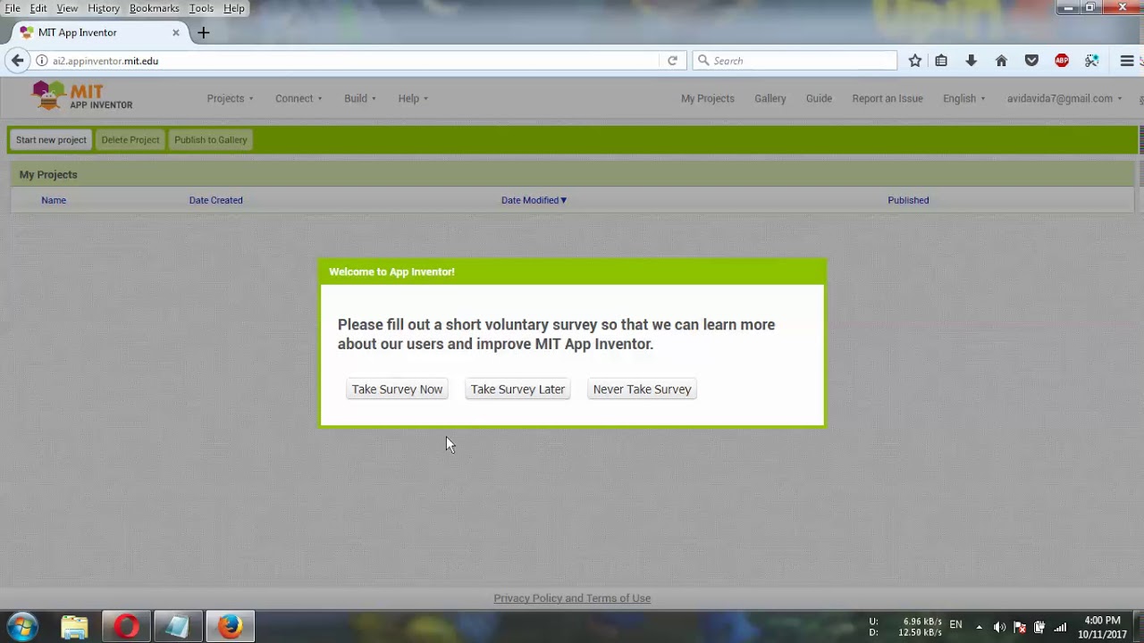 MIT App - How to Create First Android Project in AI2, for Beginner ...