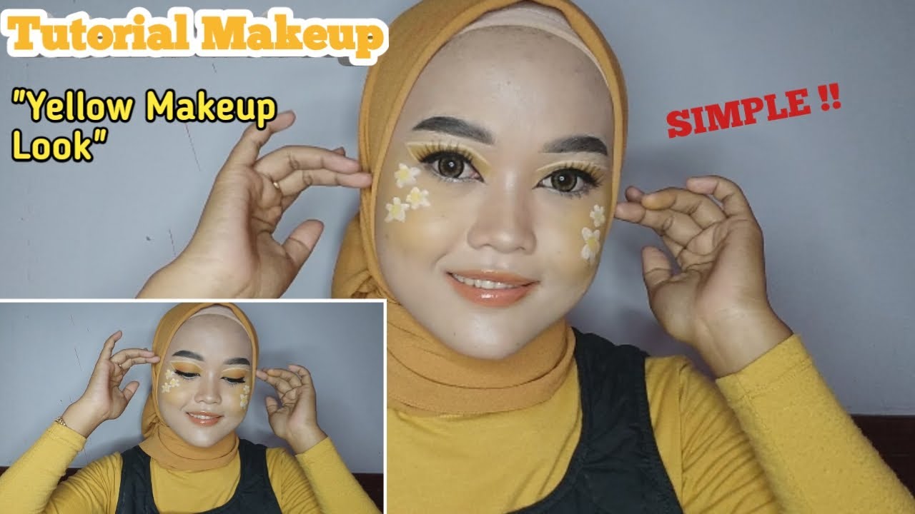 Tutorial Makeup Art Simple || Yellow Makeup Look - YouTube