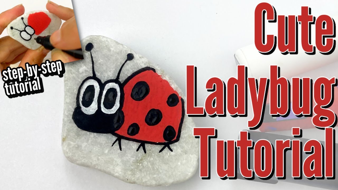 How to Paint a Cute Ladybug | Rock Painting 101 - YouTube