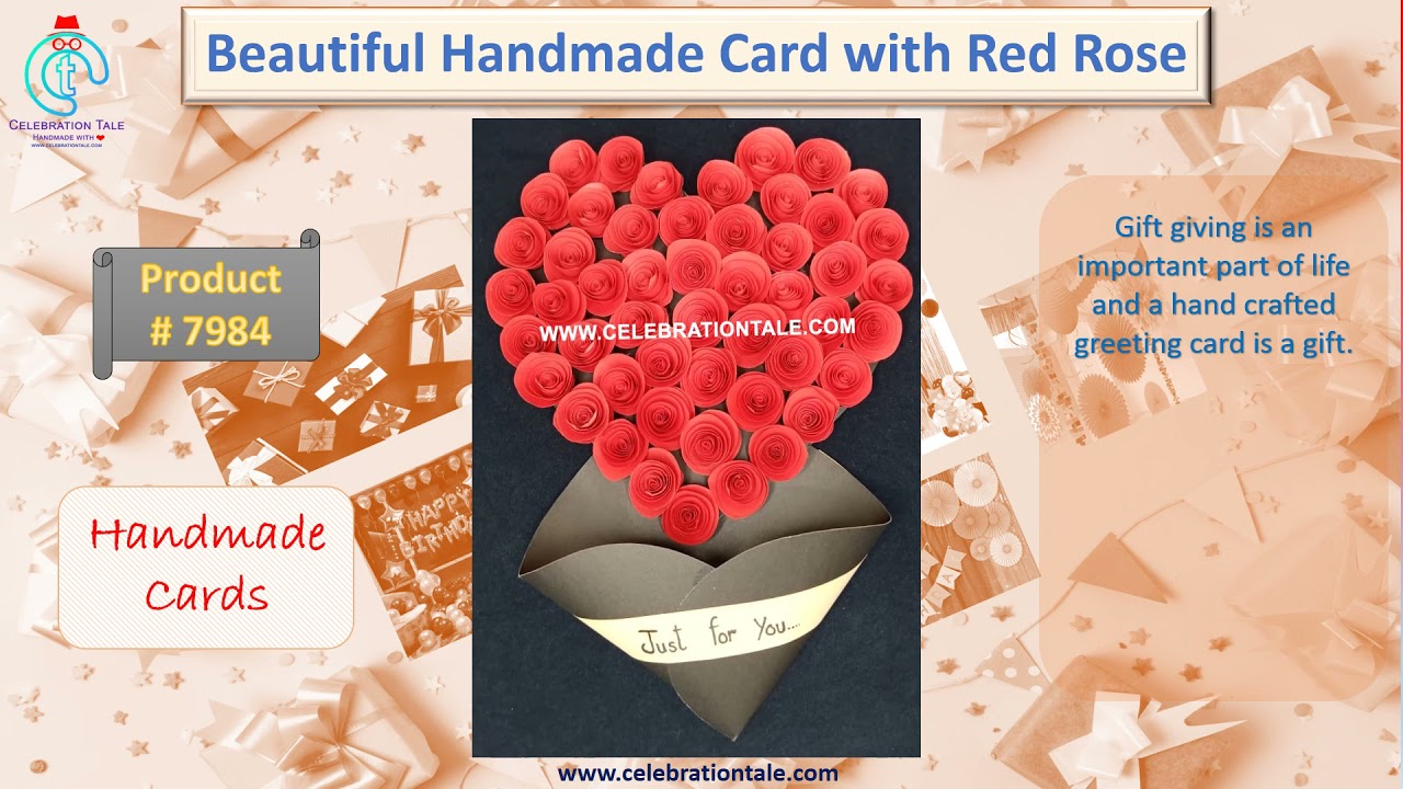 Beautiful Handmade Card with Red Rose - YouTube