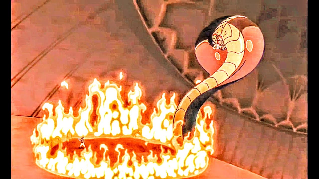 Aladdin 1 (1992): Jasmine distracts Jafar on the hands of the golden ...