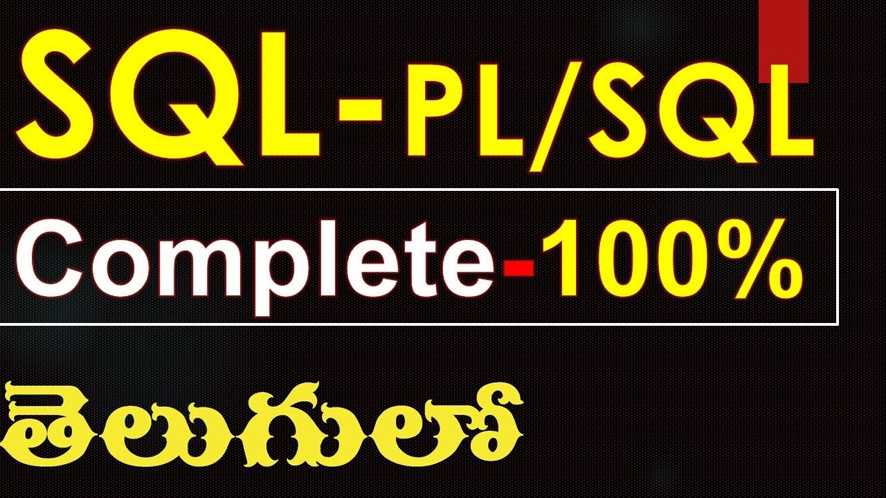 Sql Commands And Plsql Programs Complete In Telugu Oracle Sql Plsql