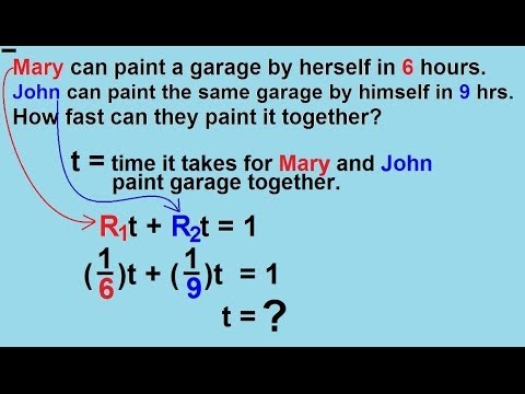 Algebra - Word Problems - Rates of Performing Work 1/3 - YouTube