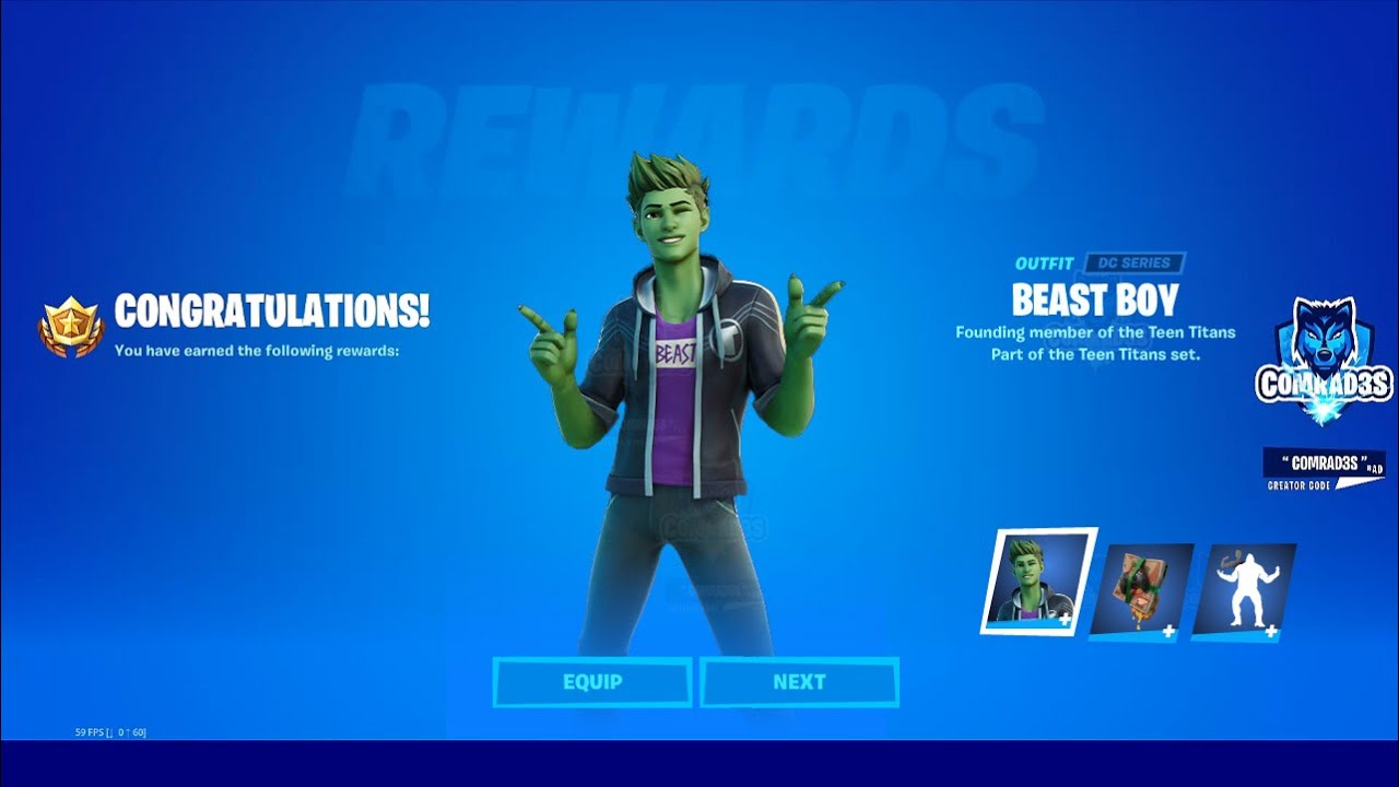 How to get FREE Beast Boy Skin, Emote and His Back Bling in Fortnite ...