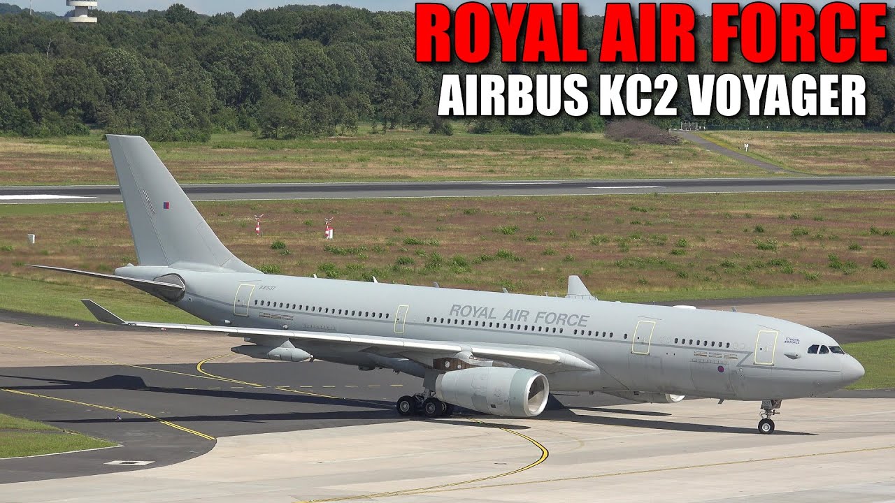 [ROYAL AIR FORCE!] - Airbus KC2 Voyager landing & takeoff at Köln Bonn ...