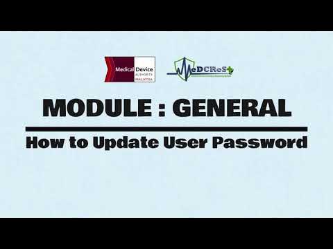 [ MeDCReSt ] General Module - 5) How to Update User Password - YouTube