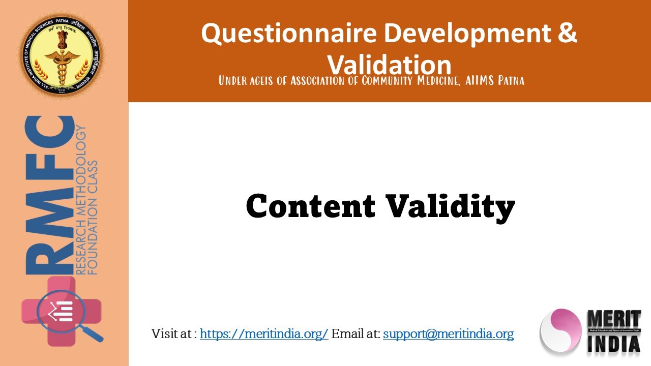 1st Workshop: Content Validity - YouTube