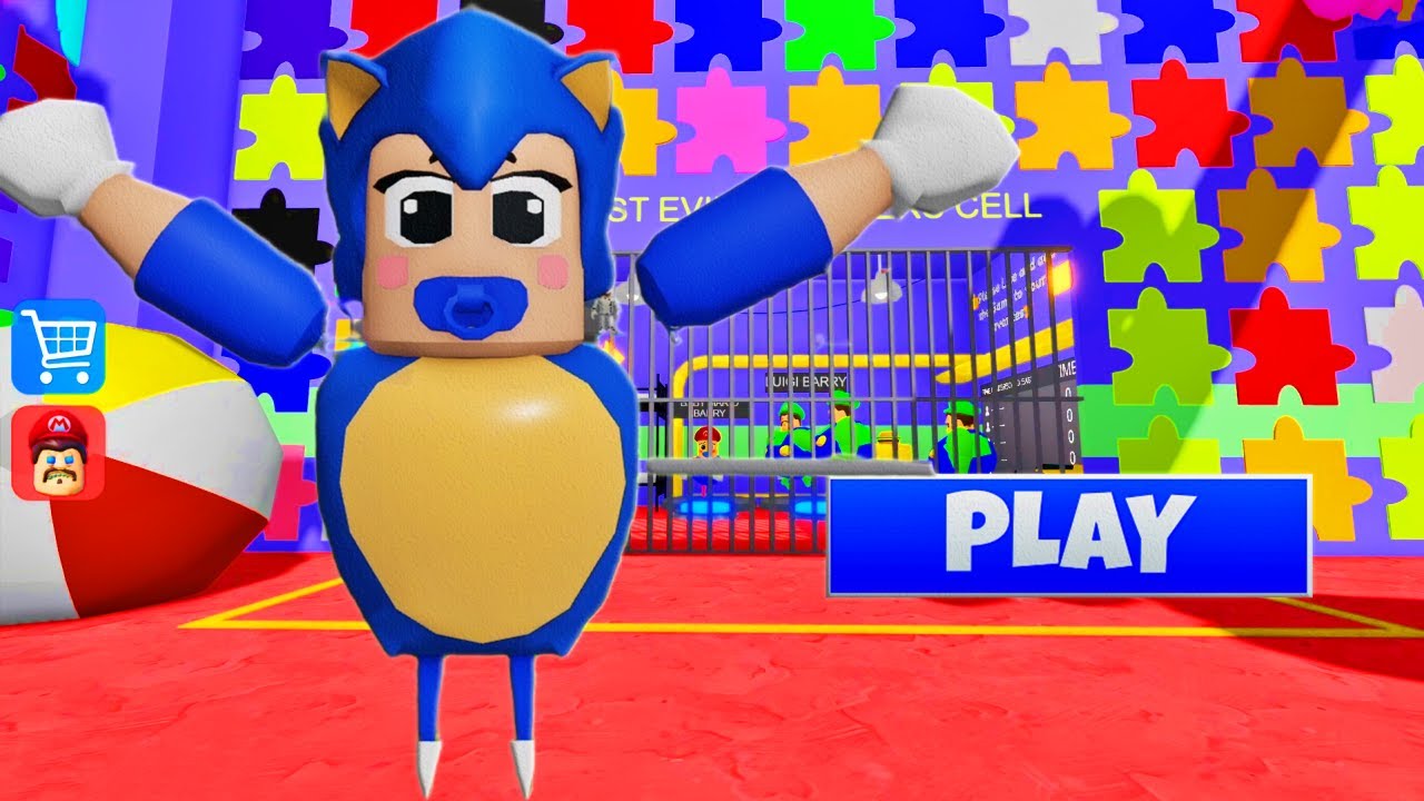 NEW BABY SONIC BARRY OBBY Walkthrough Full GAMEPLAY #roblox #scaryobby ...
