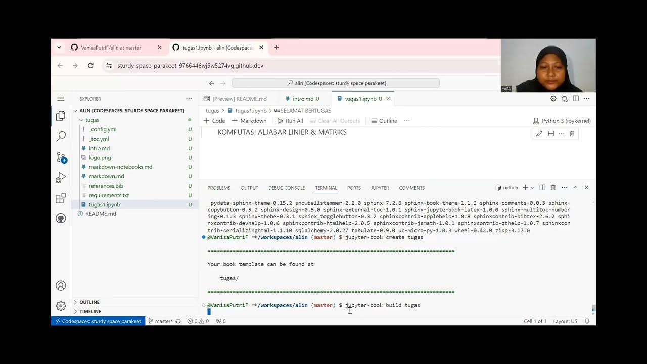 TUGAS 1 PENGANTAR : CARA MEMBUAT WEB STATIS MENGGUNAKAN JUPYTER BOOK - YouTube