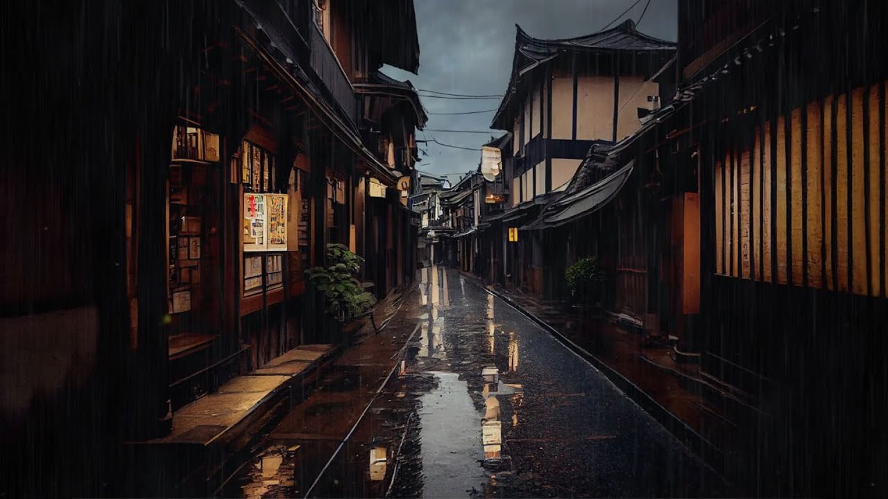 On a Quiet Night Road, Heavy Rain Is Falling Down help You to Sleep ...