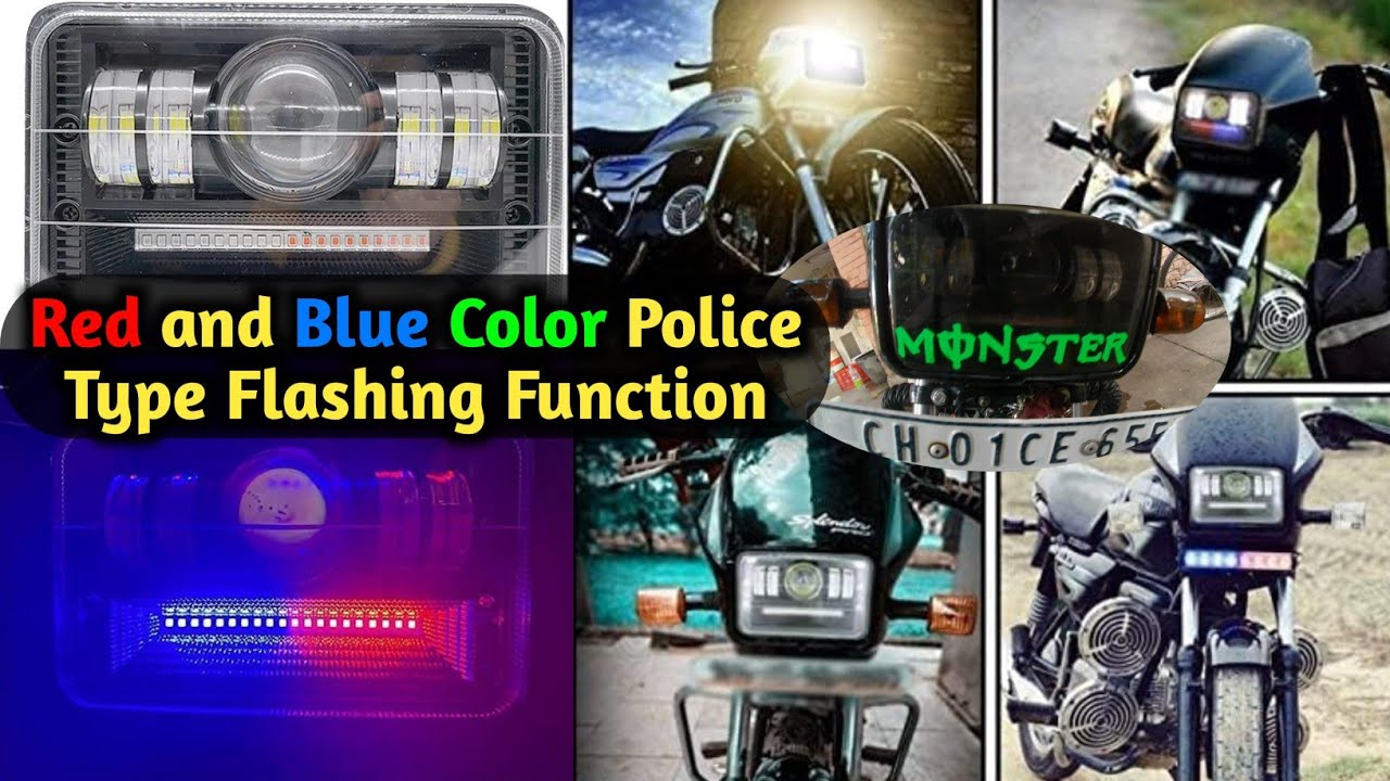 Hero Splendor / Red and Blue Color Police Type Flashing Function 🔥 ...