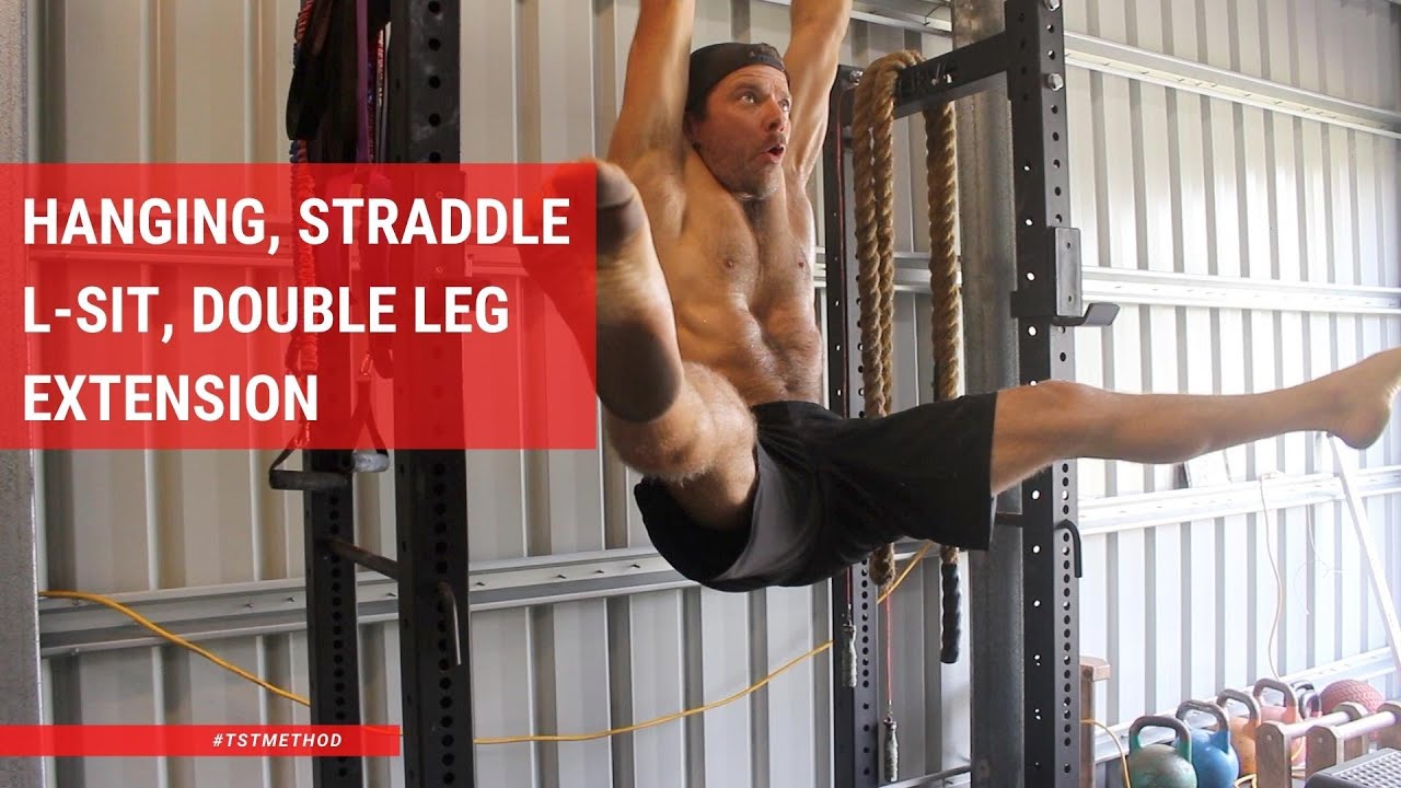 Hanging, Straddle L-Sit, Double Leg Extension - YouTube