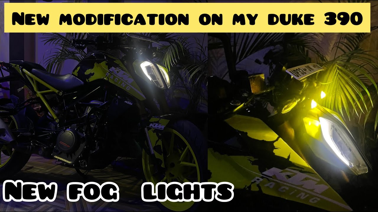 NEW MODIFICATION ON MY DUKE 390 |UNDER 1000 rs | new fog lights - YouTube