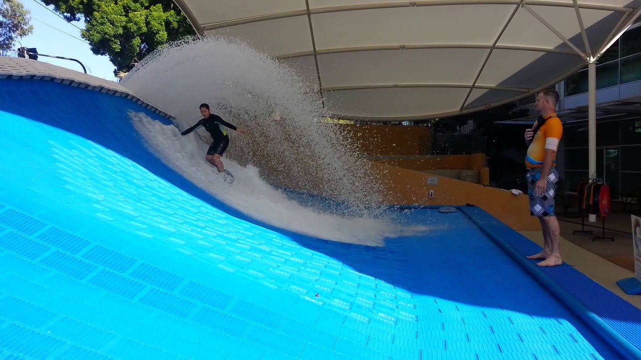 Ryde aquatic leisure centre surf wave - YouTube