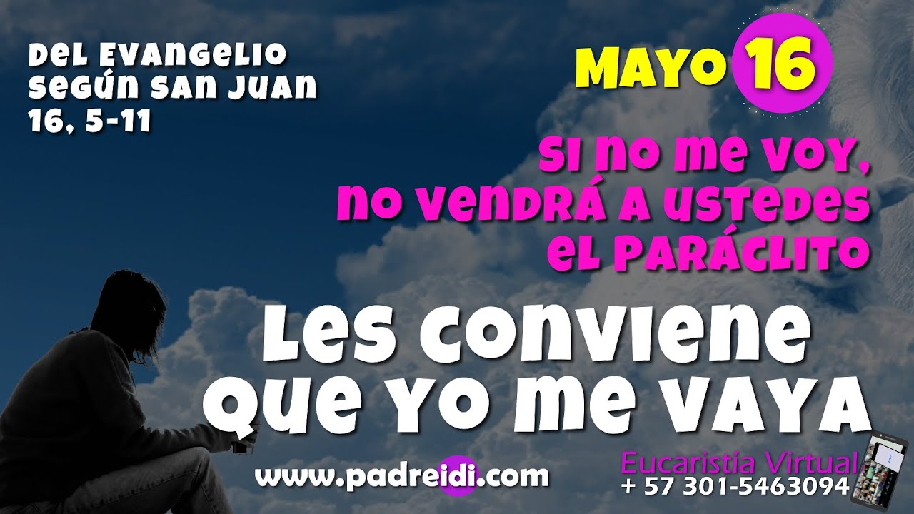 Evangelio Mayo 16, Les conviene que yo me vaya, si no me voy, no vendrá ...