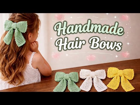 Easy Crochet Hair Bow Tutorial 🎀 Handmade Bow Making Step by Step