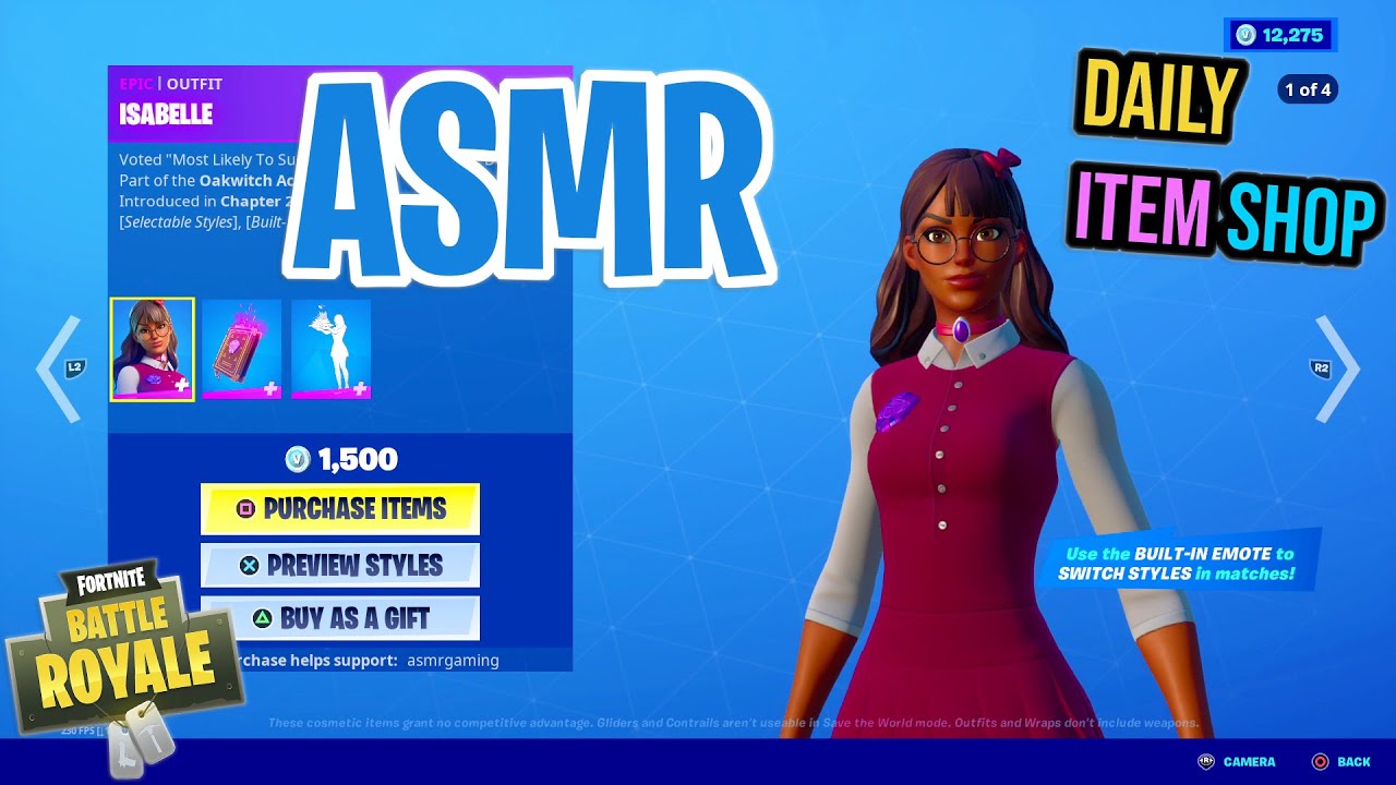 ASMR Fortnite NEW Isabelle Skin! Daily Item Shop Update 🎮🎧 Relaxing ...